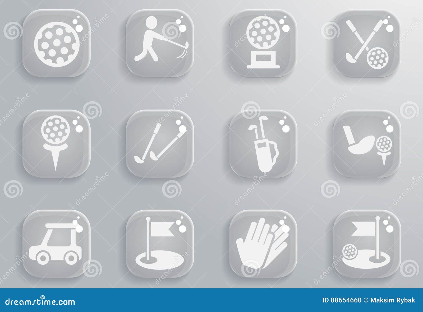 Golf icon set stock illustration. Illustration of icon - 88654660