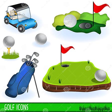 Golf icons stock vector. Illustration of black, driving - 17038052