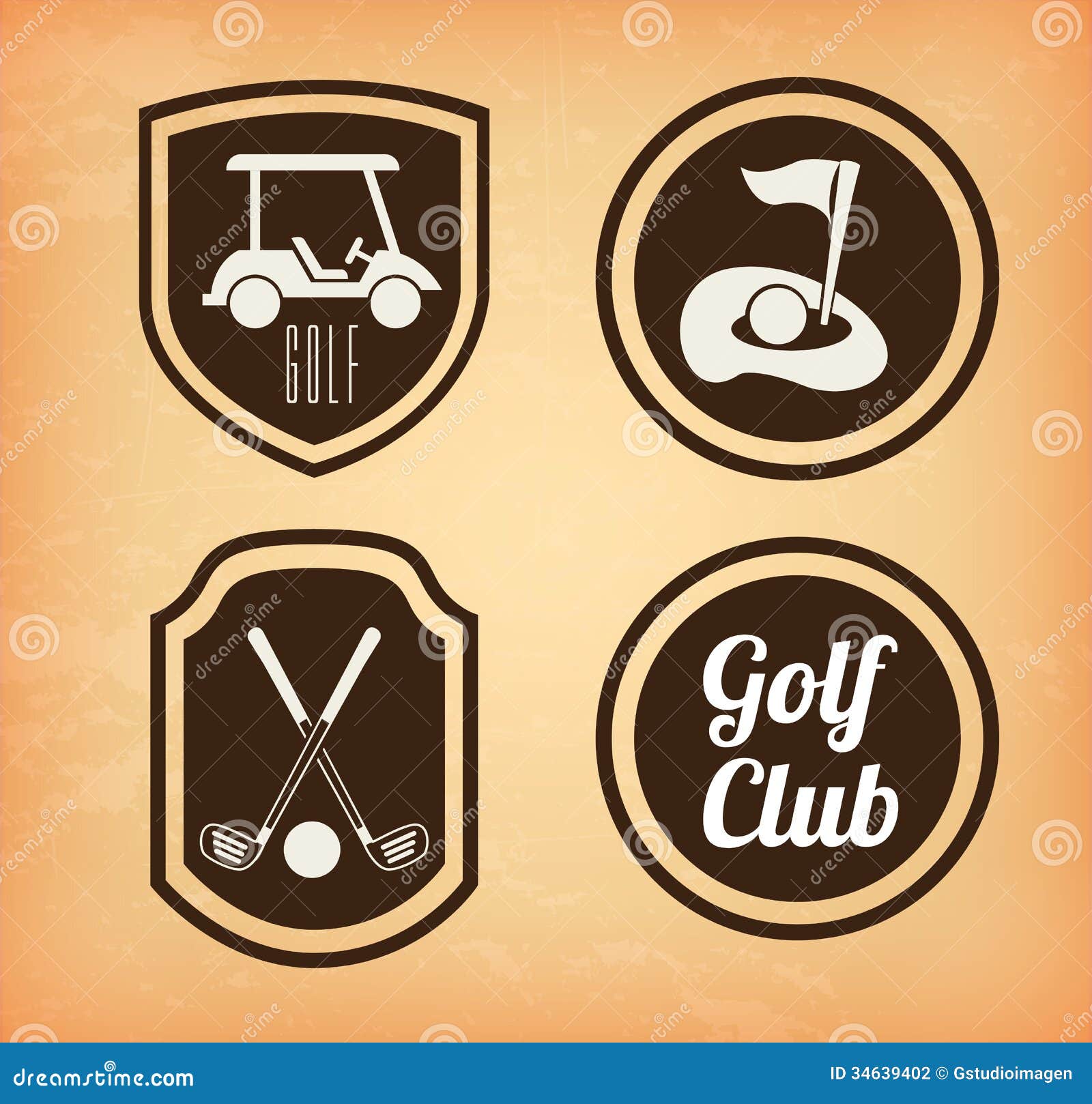 Golf icons stock vector. Illustration of drive, icon - 34639402
