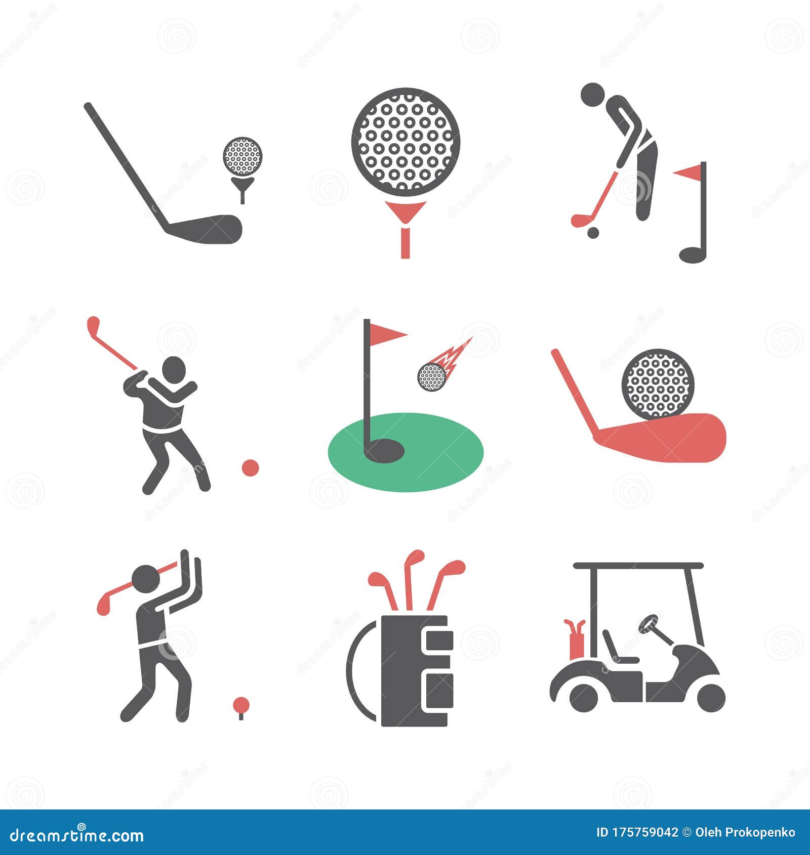 Golf Icons. Player. Vector Signs for Web Graphics. Stock Vector ...