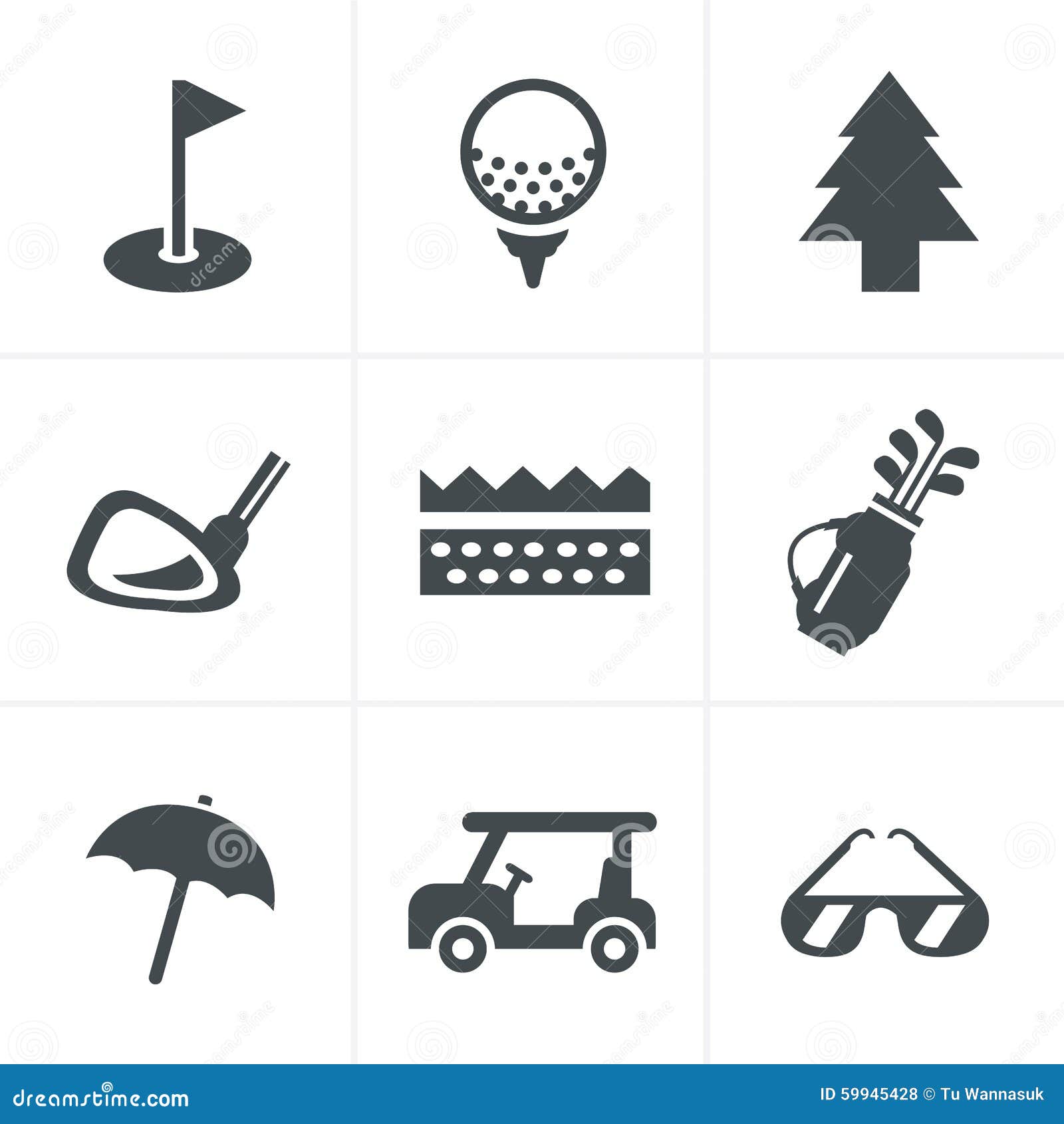 Golf Icons Set stock illustration. Illustration of hobby - 59945428