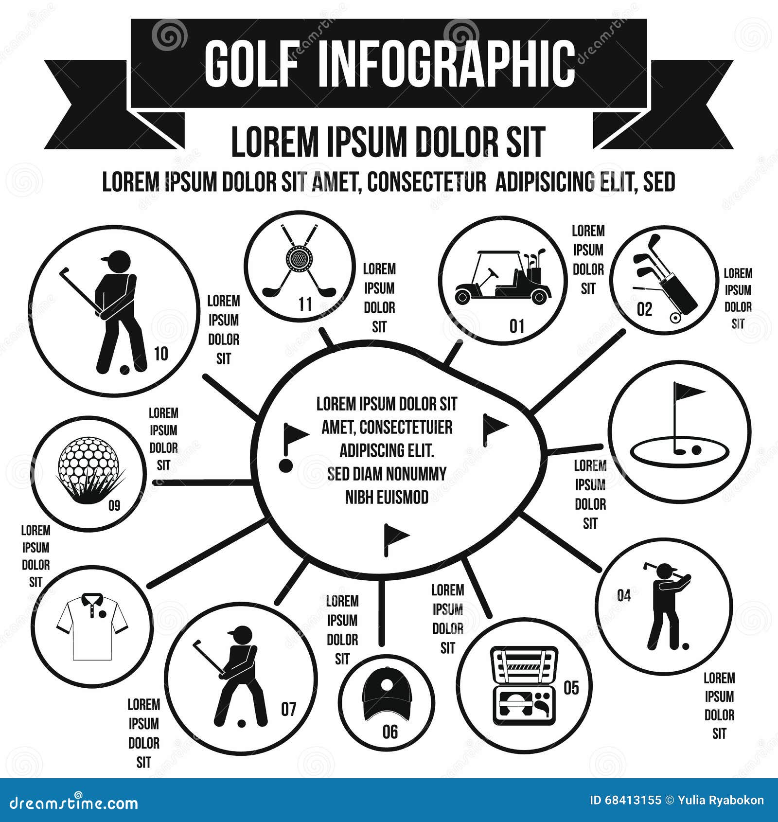 Golf Infographic, Simple Style Stock Vector - Illustration of ball ...