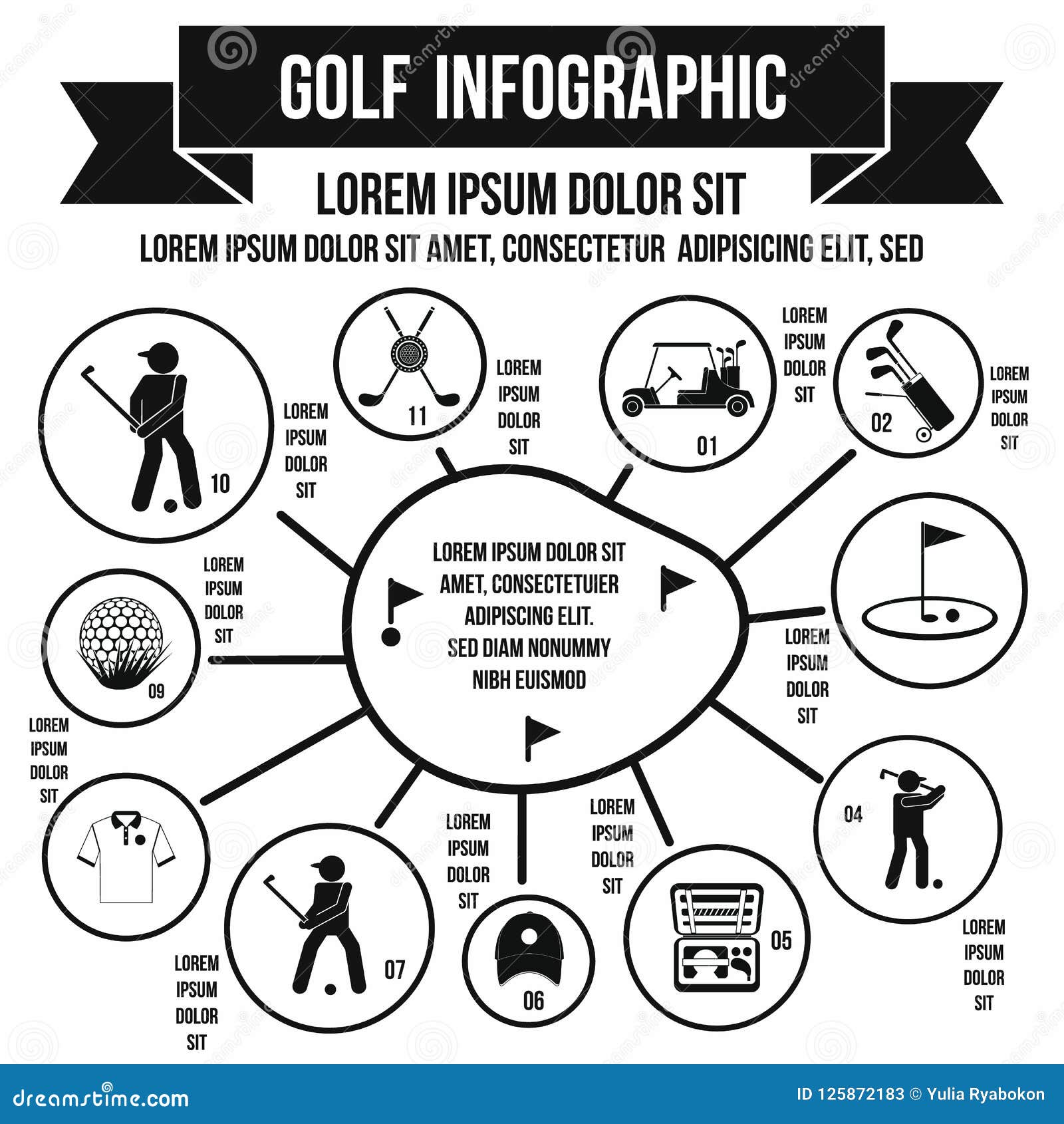 Golf Infographic, Simple Style Stock Illustration - Illustration of ...