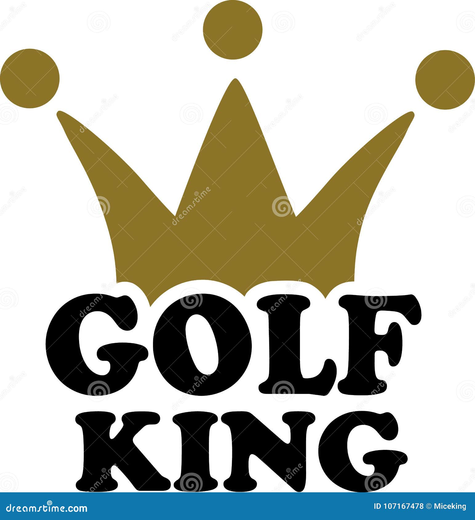 Golf King Crown stock vector. Illustration of leisure - 107167478