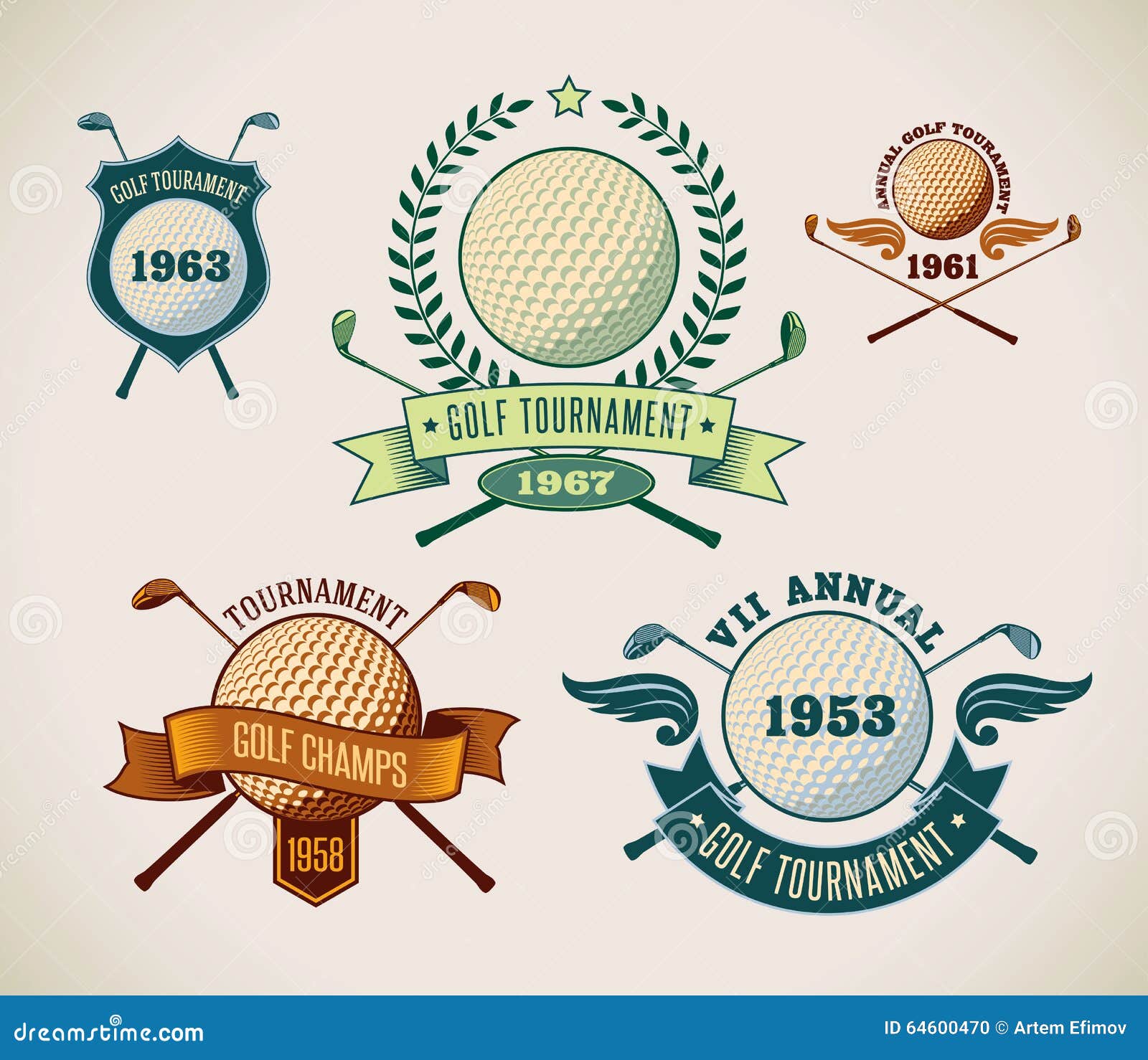 Champions Golf Tournament, Golf Course Symbol, Golfers Logo Vector ...