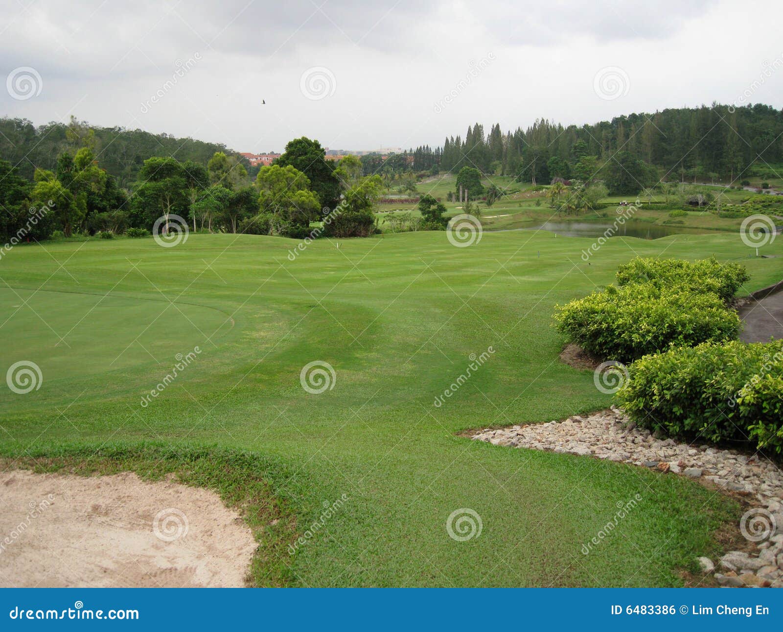 Golf land stock photo. Image of sand, recreation, lake - 6483386
