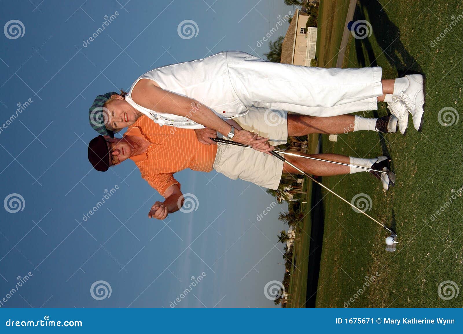 Golf lesson stock image. Image of drive, older, partner - 1675671