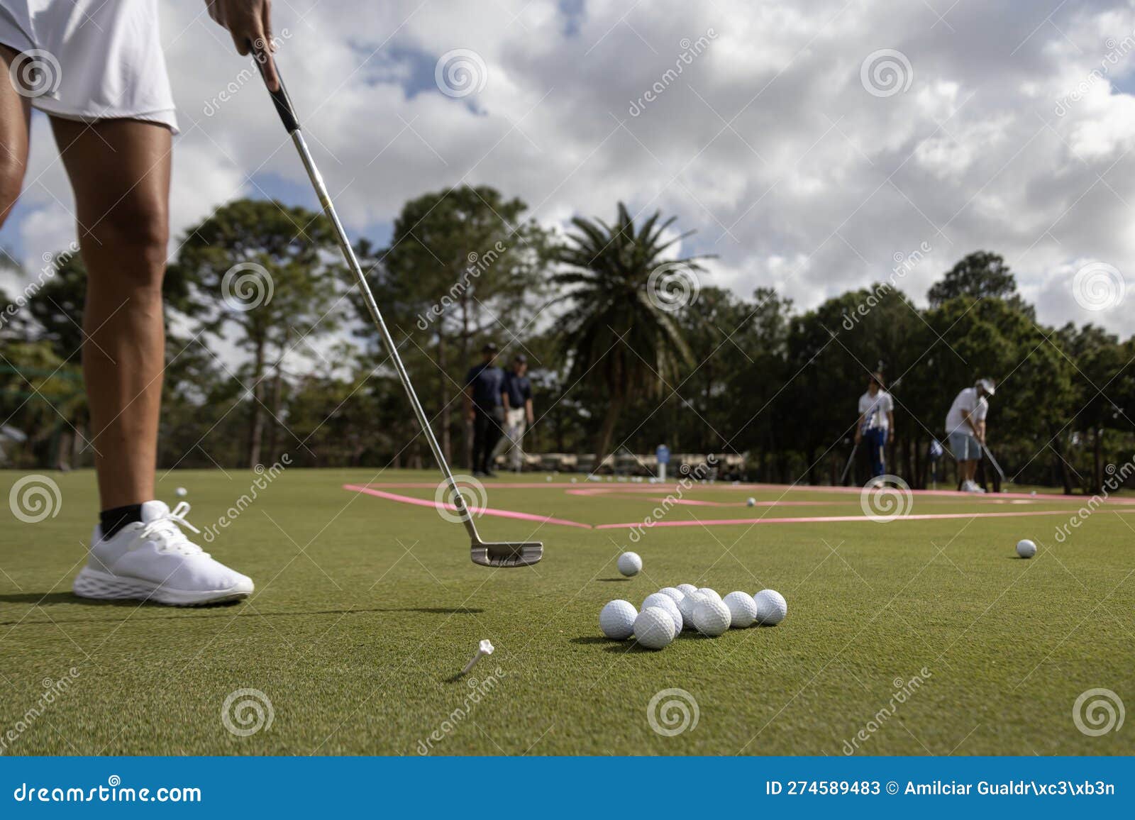 Beginner Golfer in His Practice Class on the Golf Course Stock Image ...