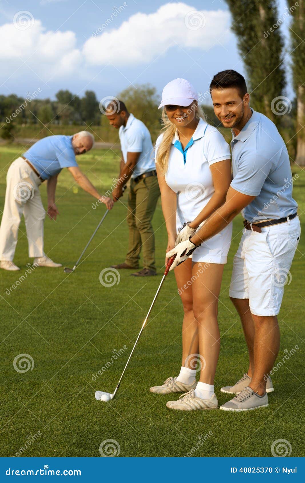 Golf lesson stock photo. Image of club, face, cheerful - 40825370