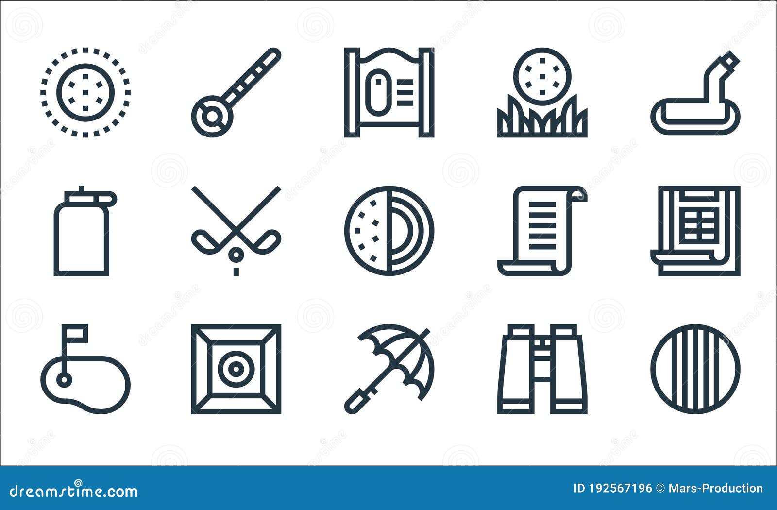 Golf Line And Solid Icon. Golf Ball And Putter Outline Style Pictogram ...