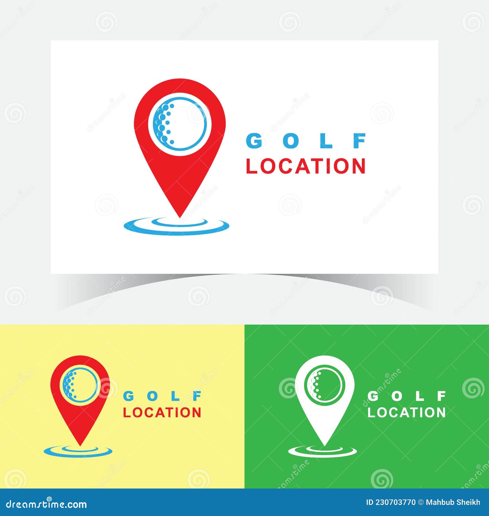 Golf Location Logo Design Template. Map Pointer with Golf Stock Vector ...