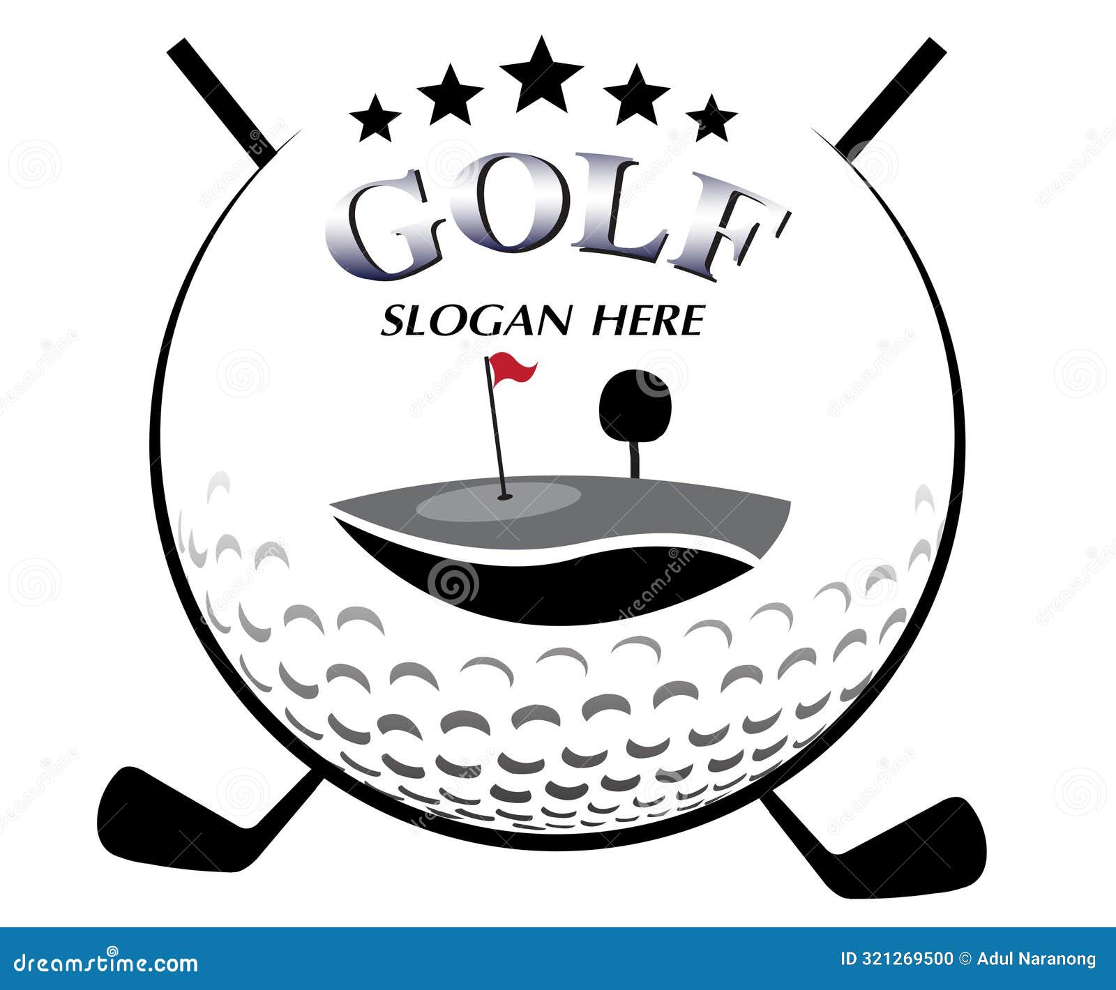 Banner golf ball, stock vector. Illustration of design - 321269500