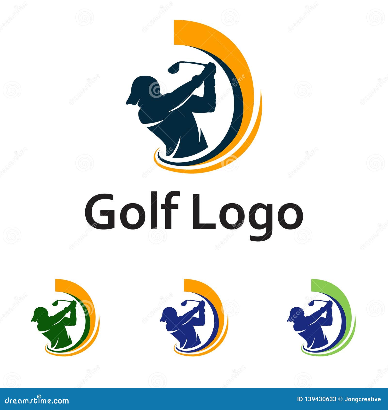 Golf Golfer Sticking Flagstick Colored Cartoon | CartoonDealer.com ...