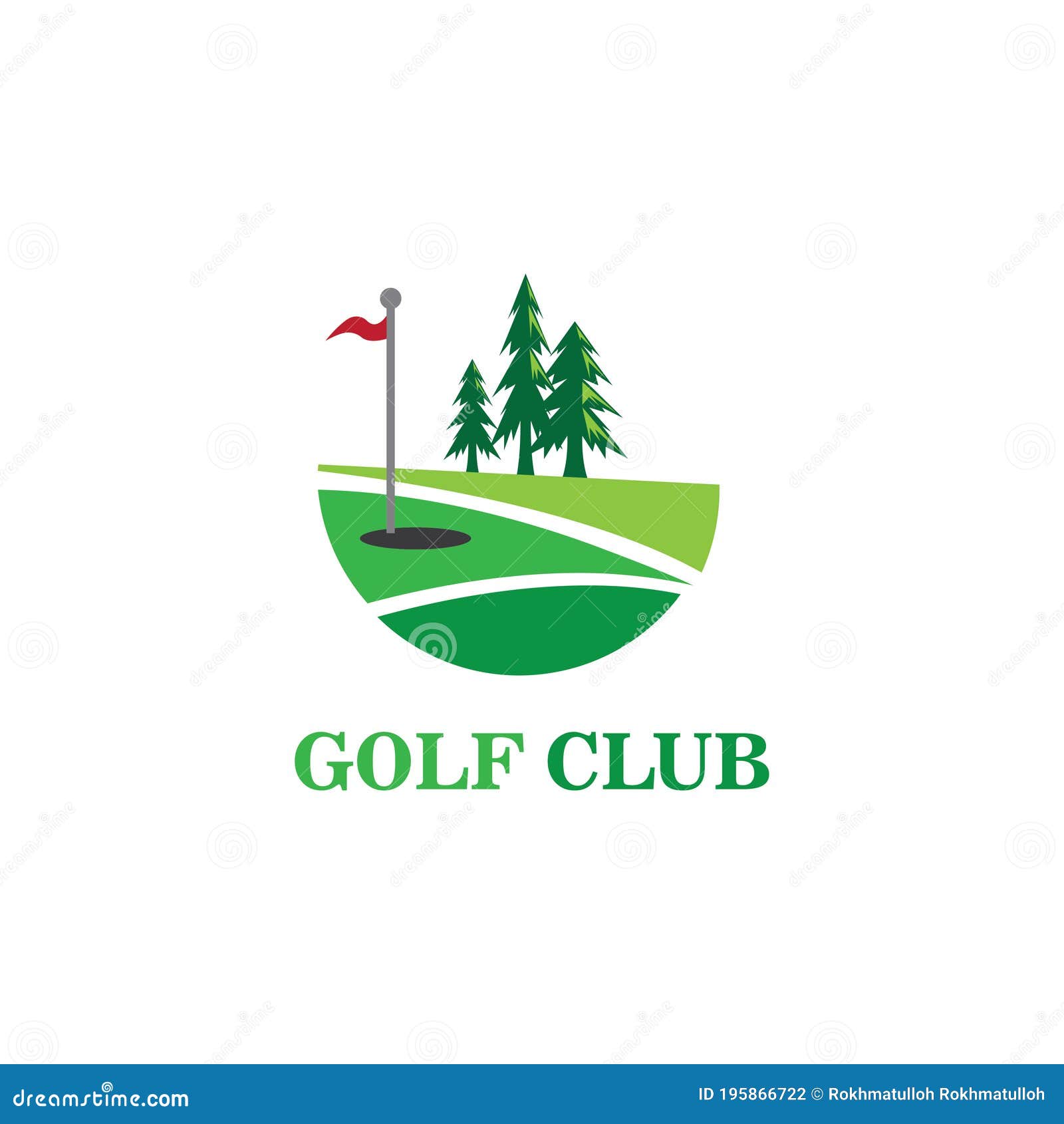 Golf Logo Illustration Green Field Design Nature Circle Vector Stock ...