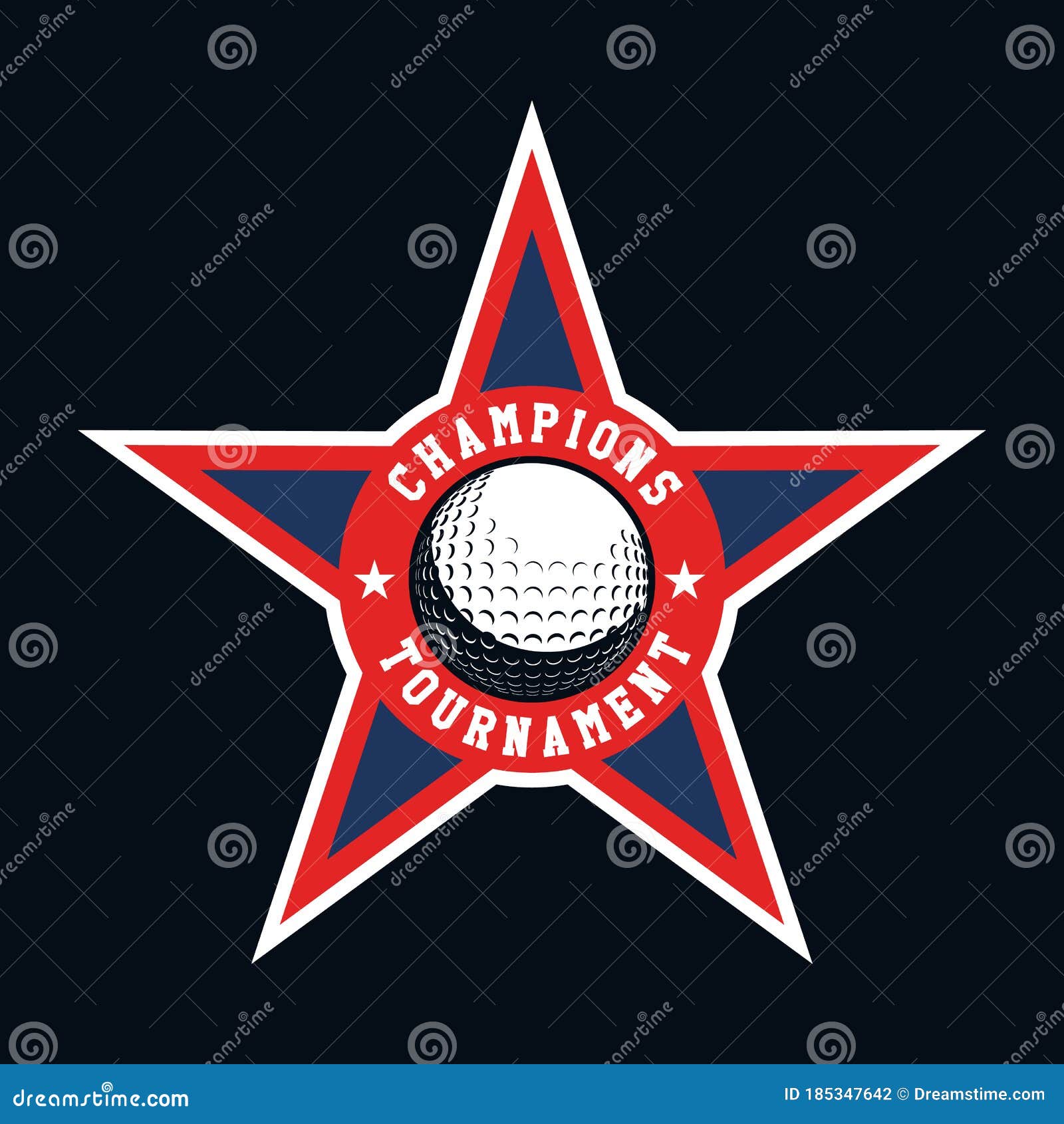 Golf Logo, Star Emblem, Icons, Designs Template with Ball Stock Vector ...