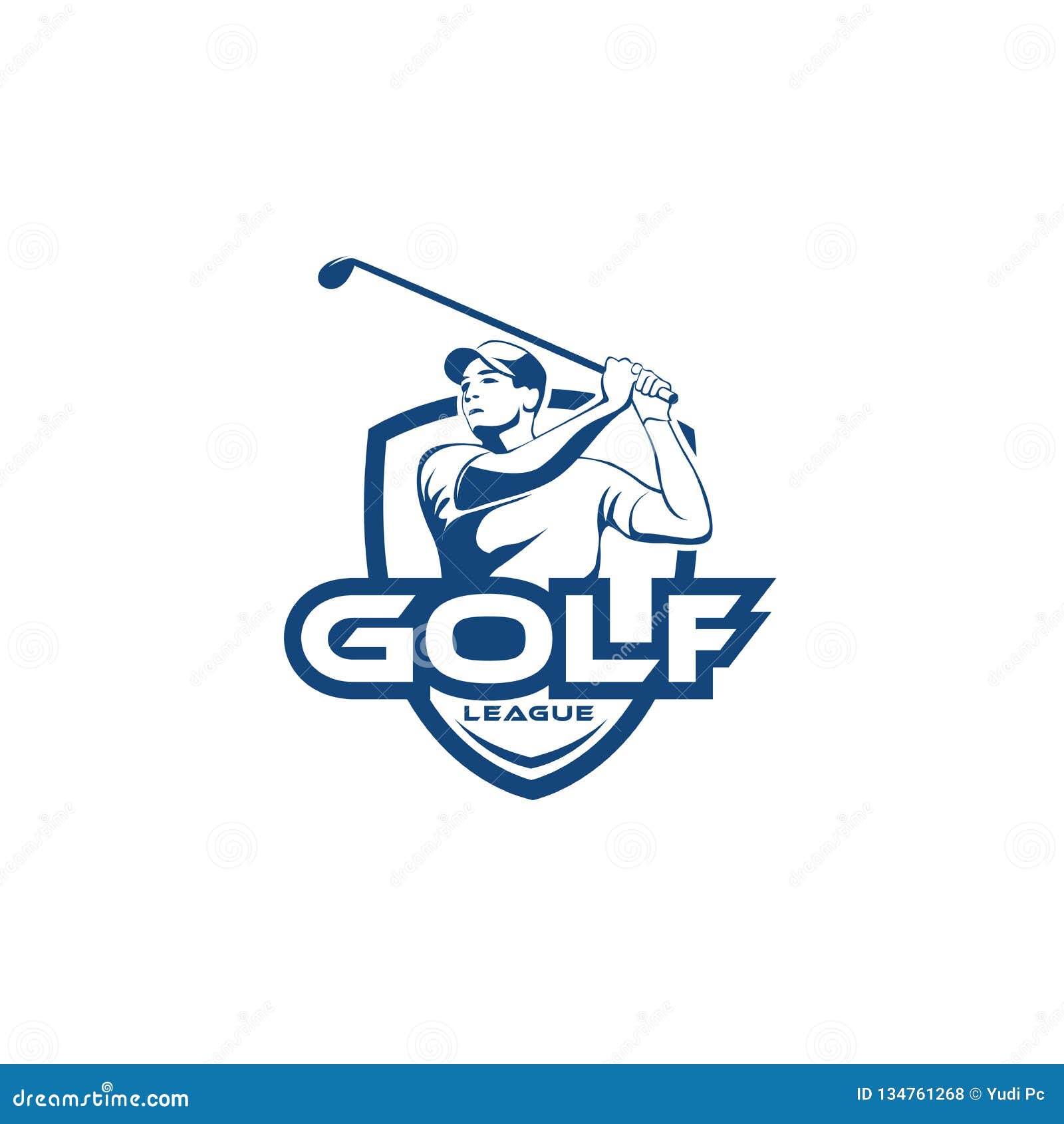 Golf Man League Team Logo Template Stock Vector - Illustration of grass ...