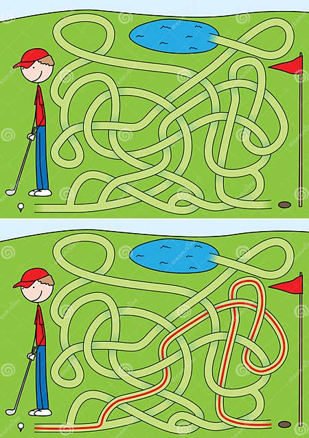 Golf maze stock vector. Illustration of green, hole, kids - 19925680