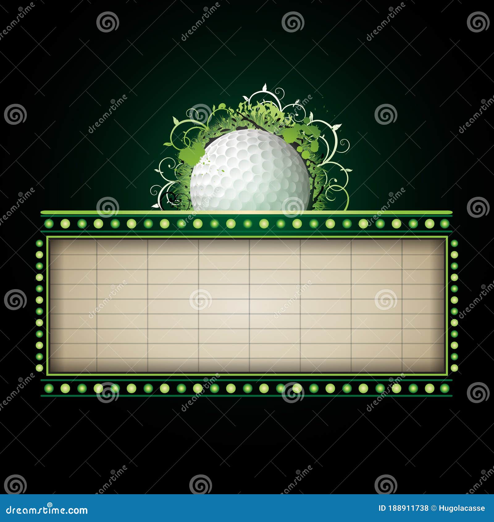 Golf Neon Sign for Text Banner Stock Vector - Illustration of theater ...