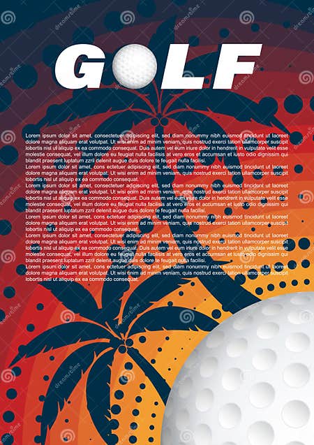 Golf Outing Template Design with Golf Ball, Vector Illustration Stock ...