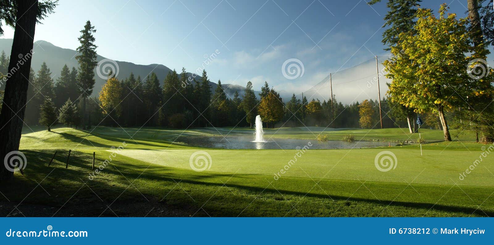 Golf Panorama stock photo. Image of flag, fountain, golfing - 6738212