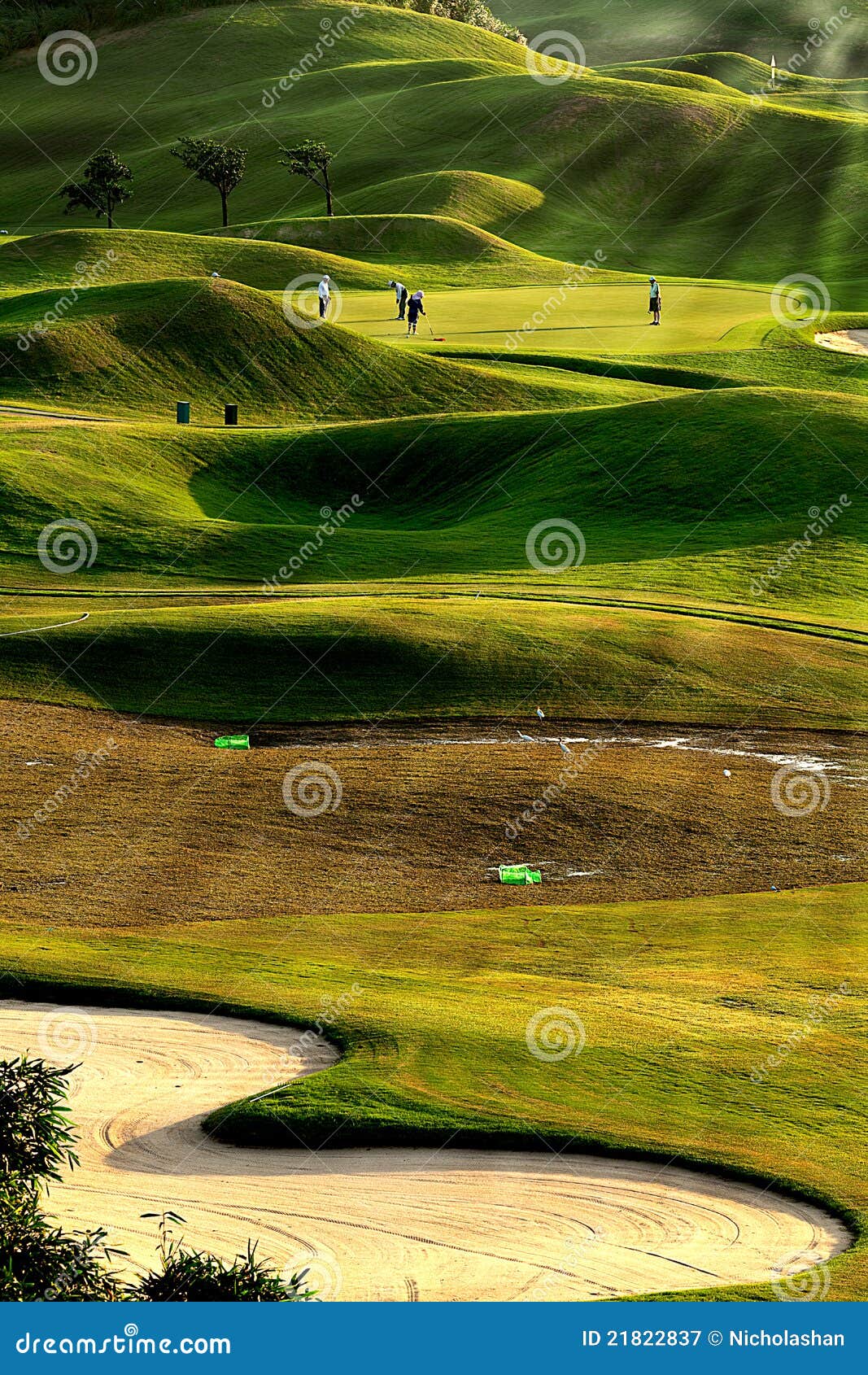 Golf Place with Nice Green Color Stock Image - Image of grass, calm ...
