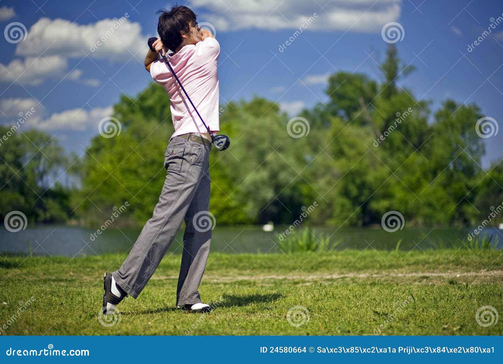 Golf Player stock photo. Image of color, green, lawn - 24580664