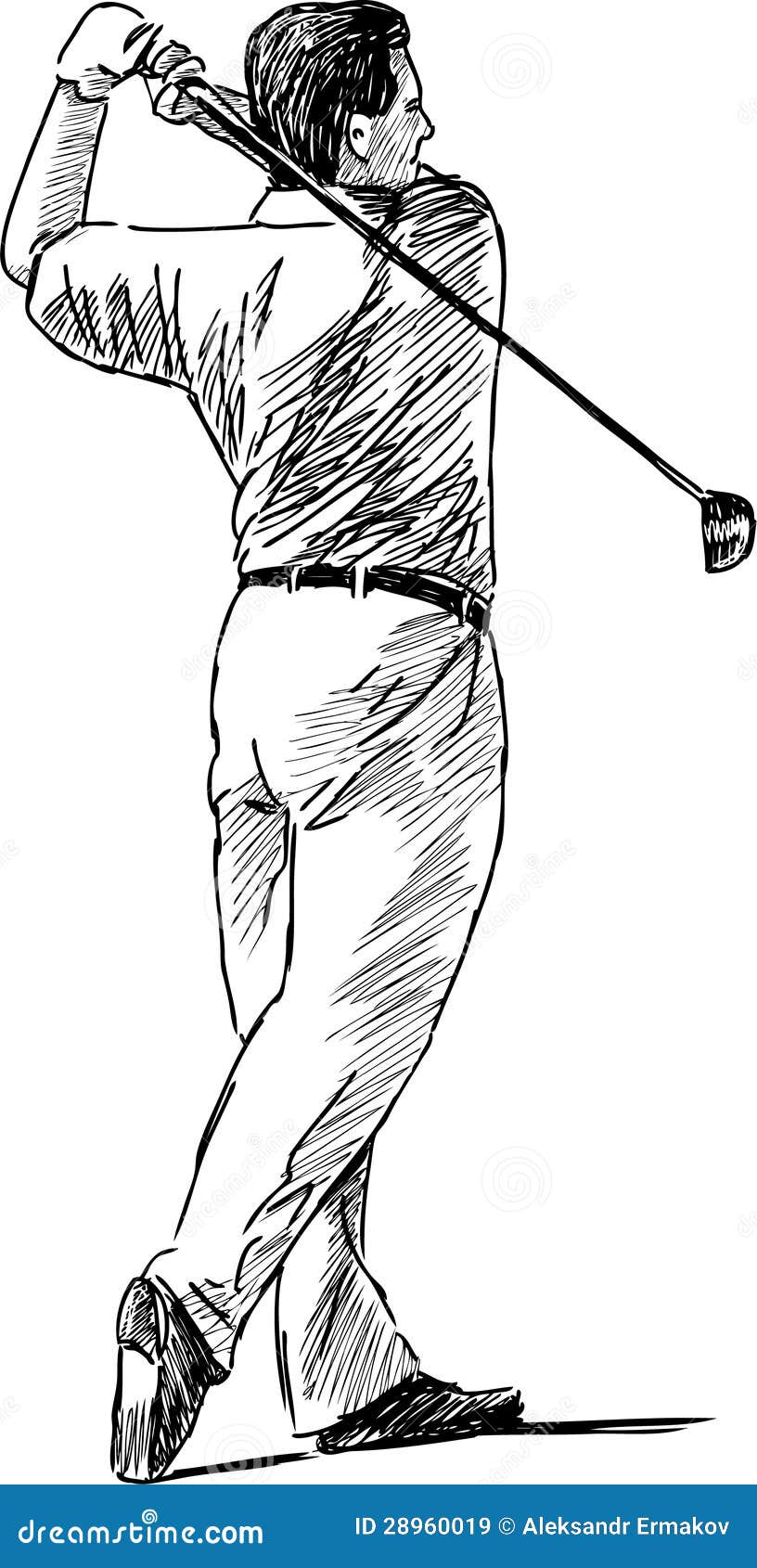 Golf player stock vector. Illustration of hand, caddy - 28960019