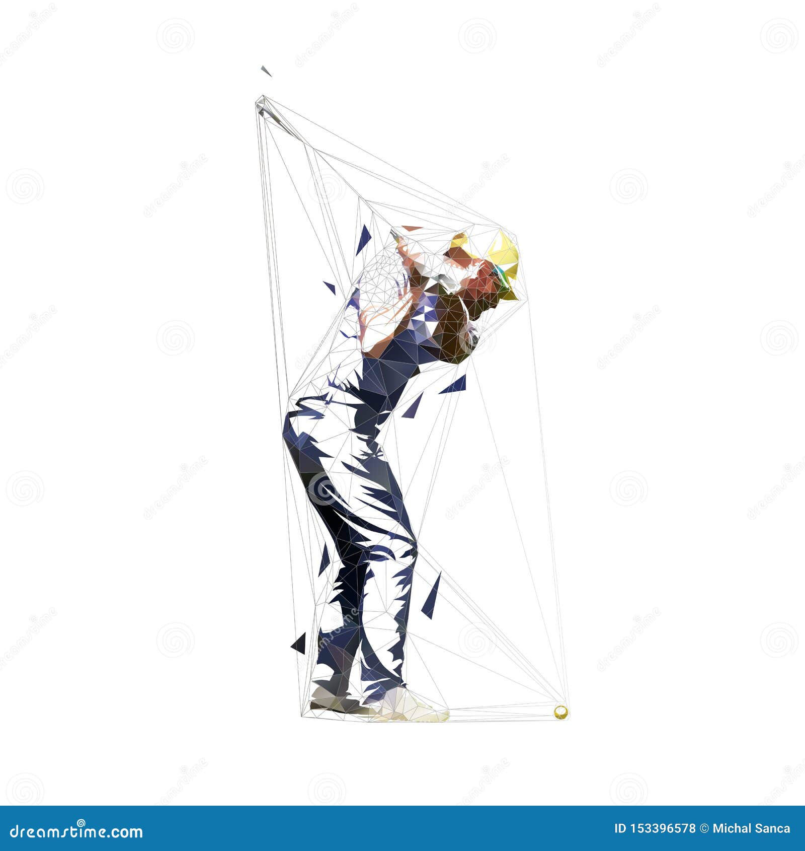 Golf Player, Abstract Isolated Low Polygonal Vector Illustration ...