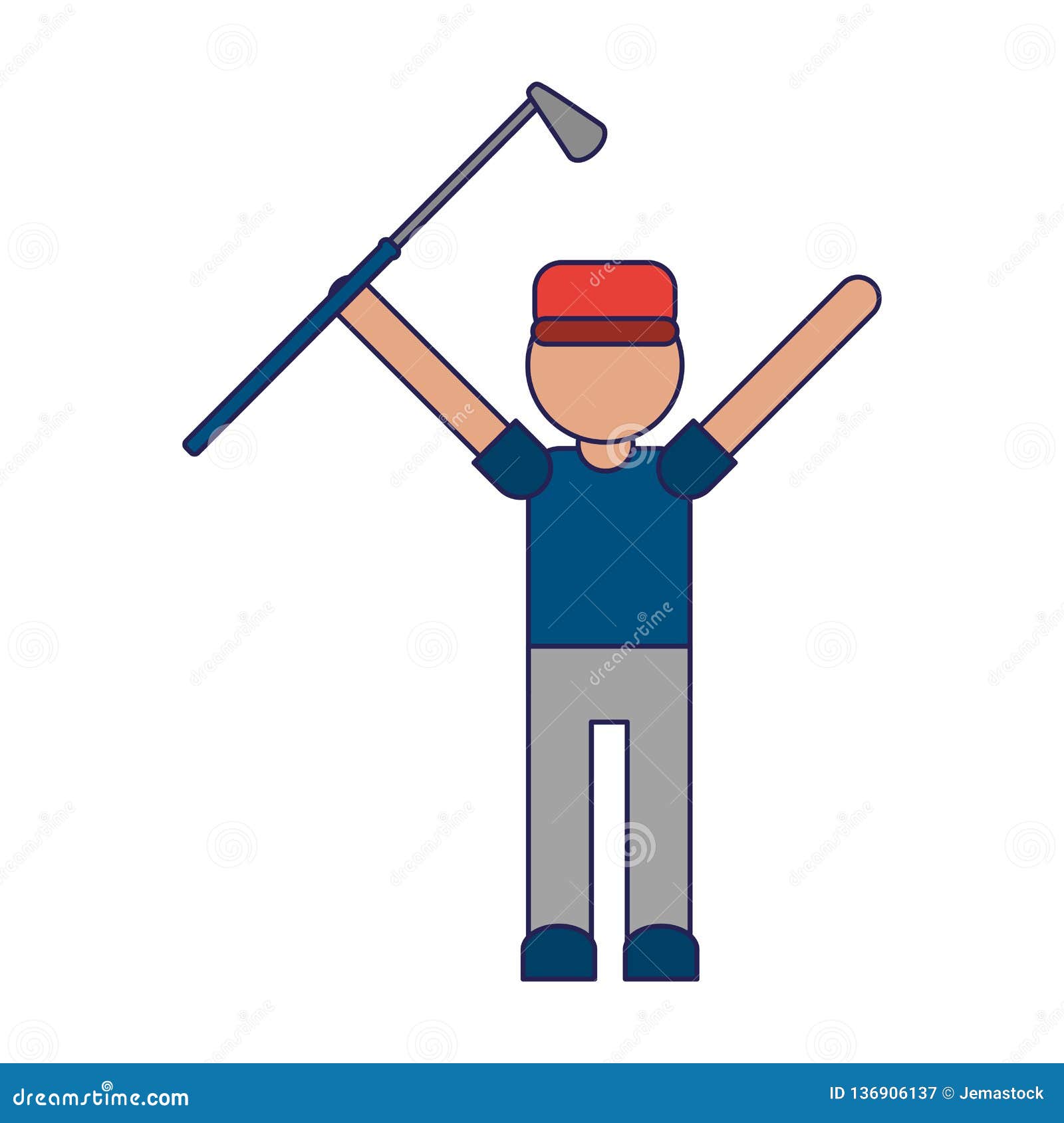 Golf Player with Club Avatar Stock Vector - Illustration of inspiration ...