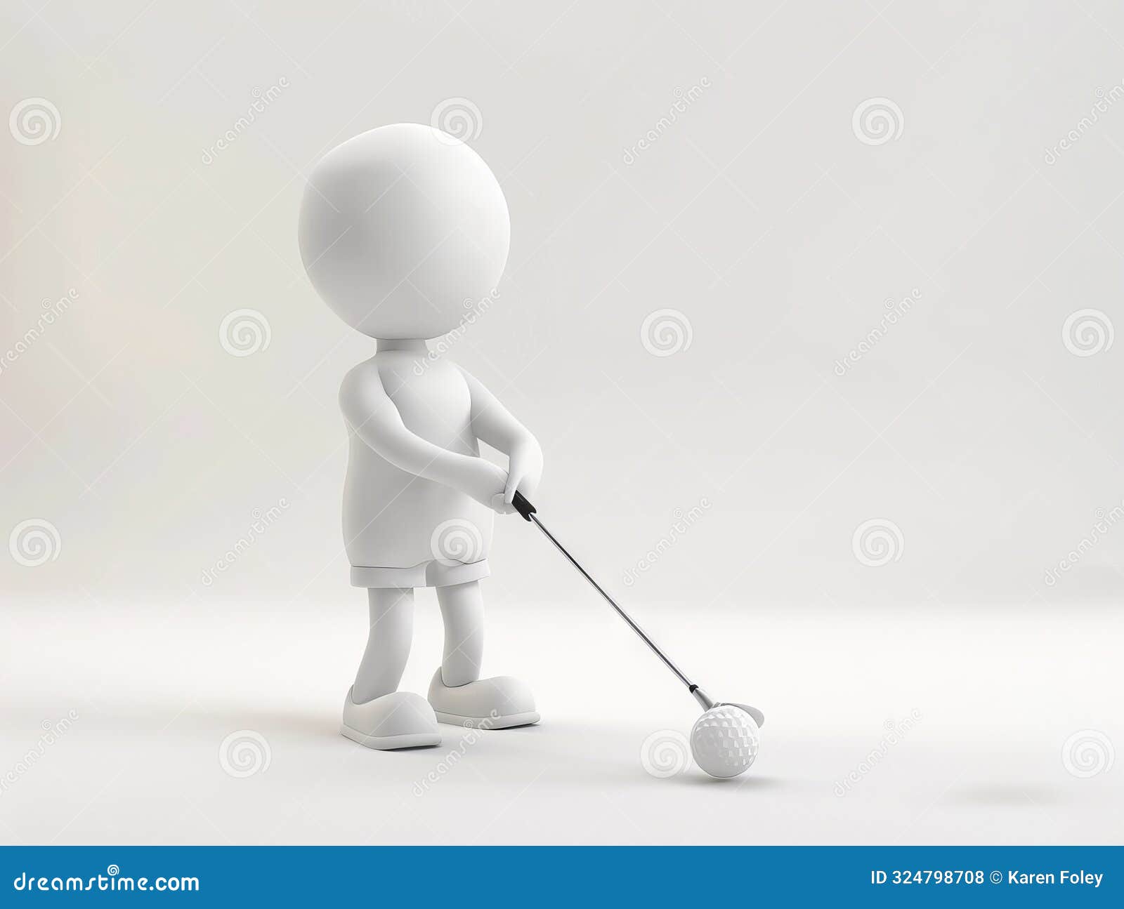 Golf Player in a 3D Cartoon Figure Graphic Stock Illustration ...