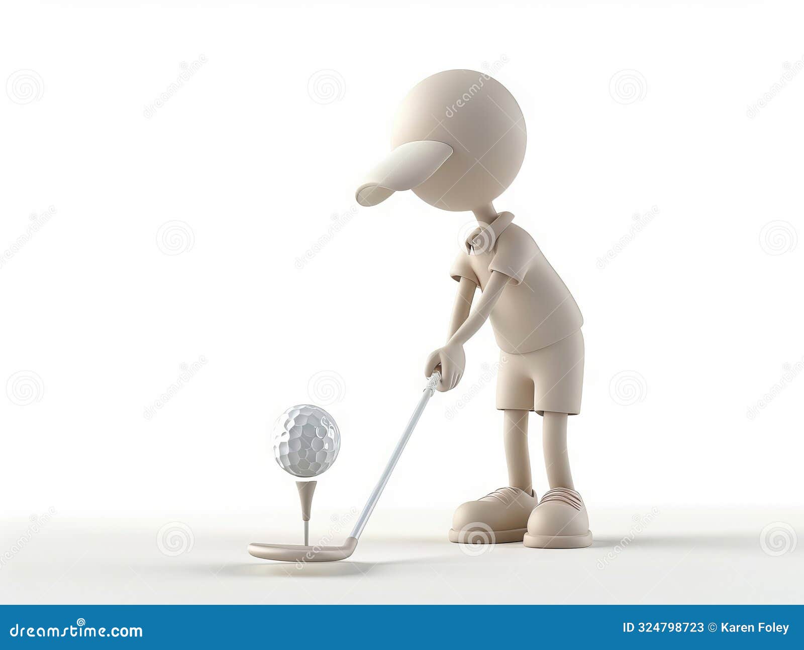 Golf Player in a 3D Cartoon Figure Graphic Stock Illustration ...