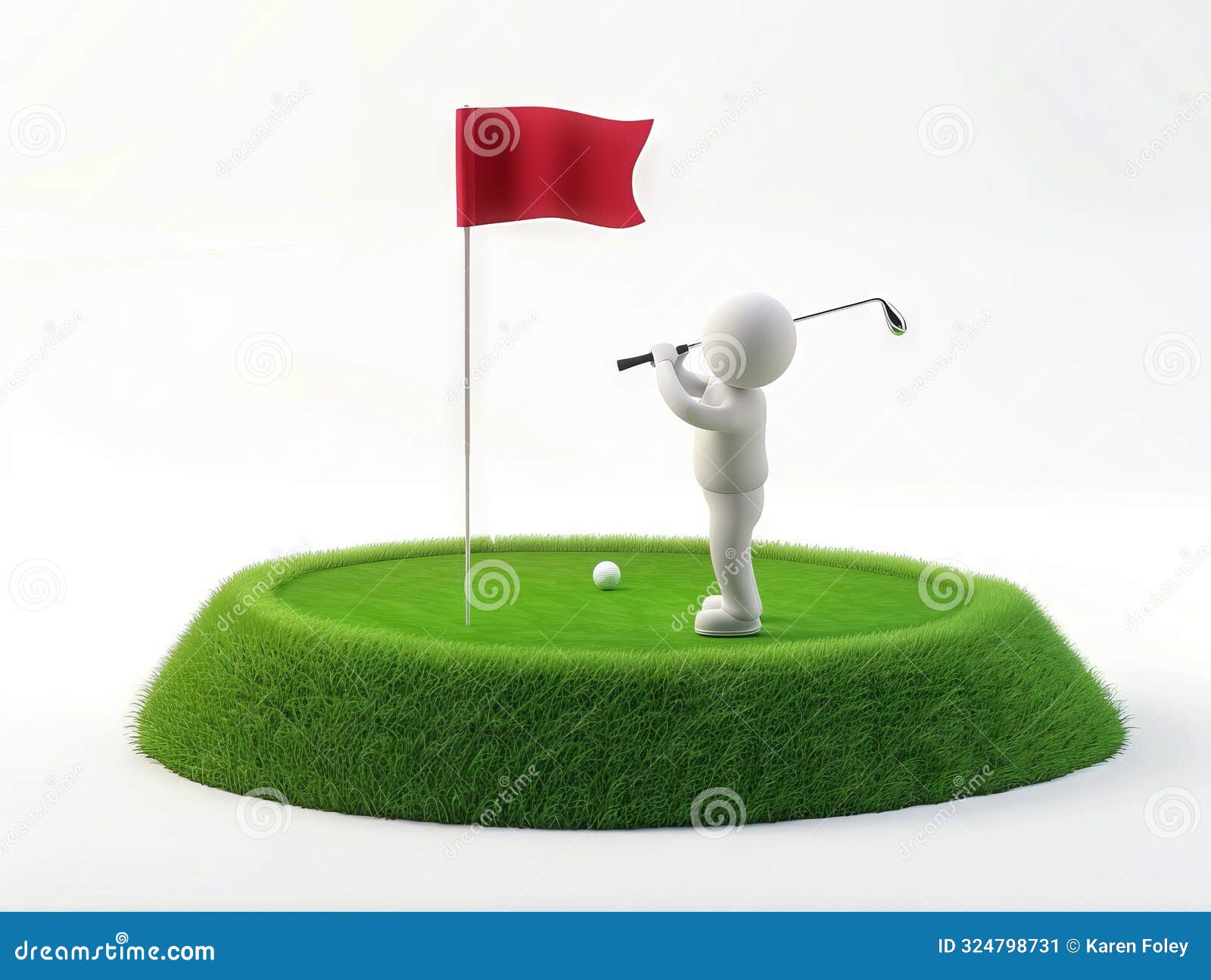 Golf Player in a 3D Cartoon Figure Graphic Stock Illustration ...