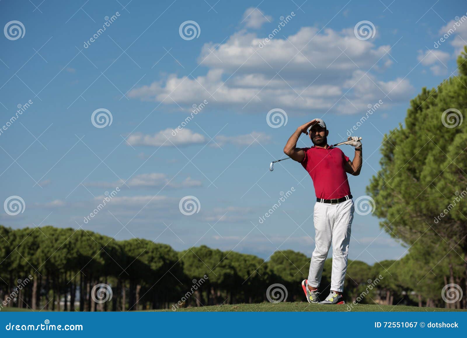 Golf Player Hitting Long Shot Stock Image - Image of healthy, middle ...