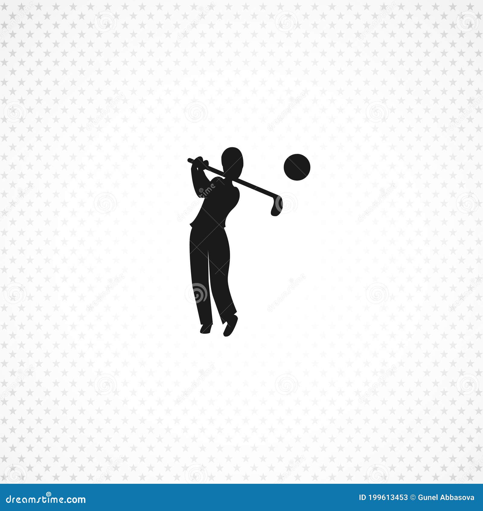 Golf Player Icon. Design Element Stock Vector - Illustration of active ...
