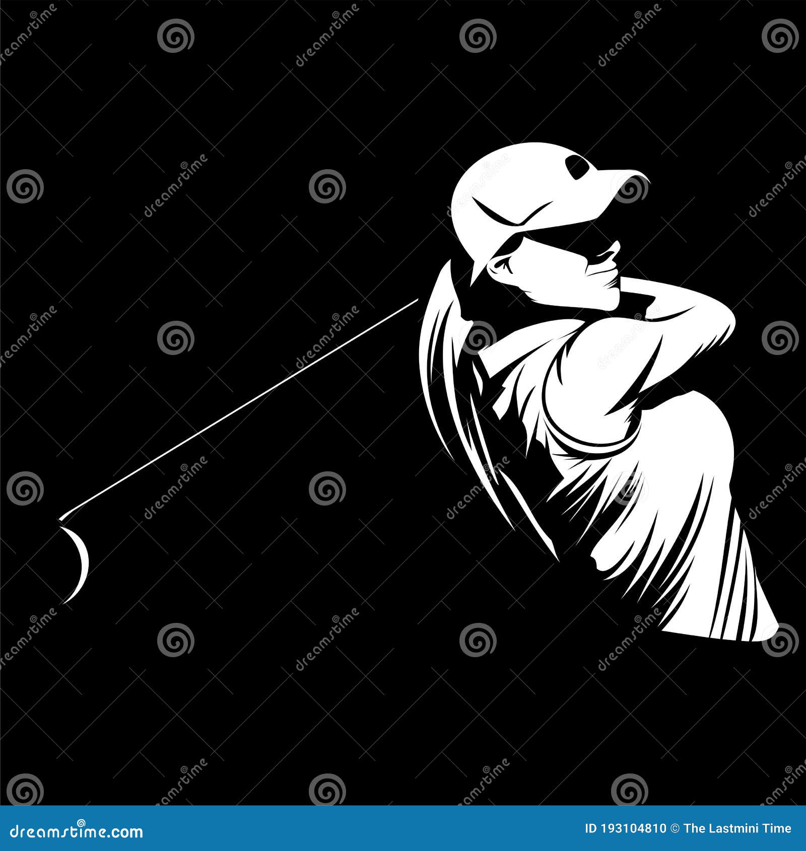 Golf player icon logo stock vector. Illustration of female - 193104810