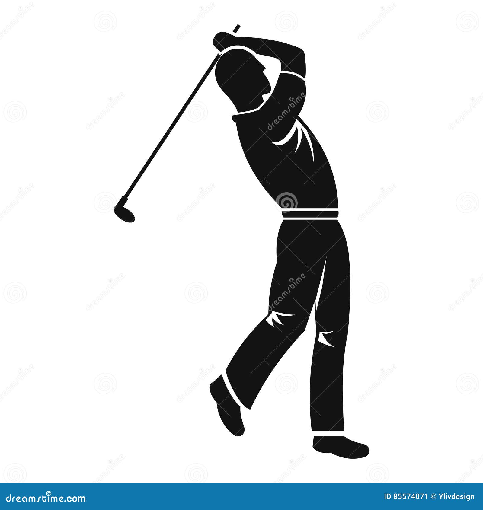 Golf Player Icon, Simple Style Stock Vector - Illustration of leisure ...