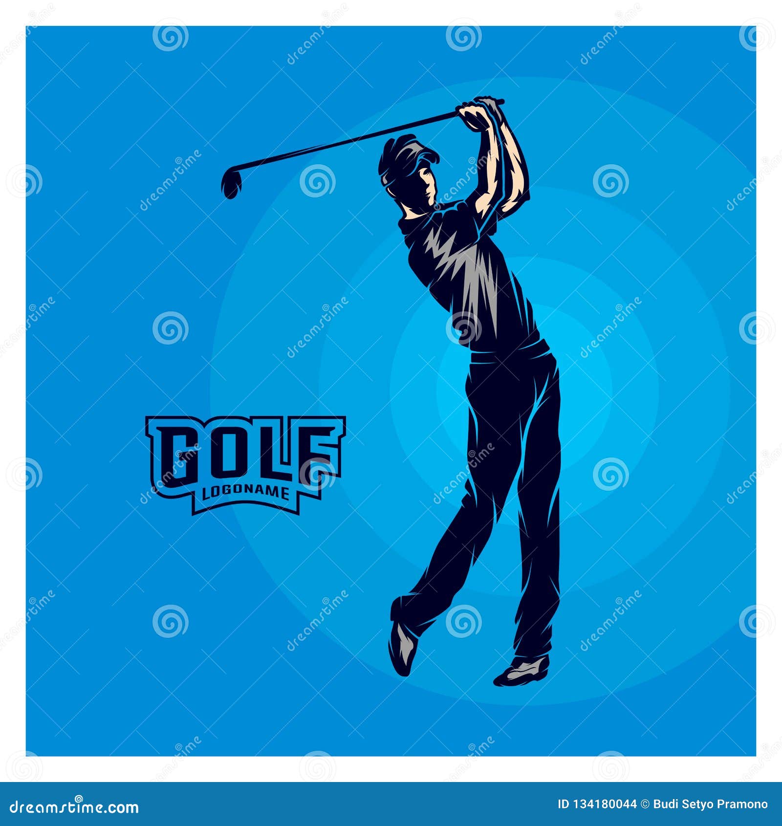 Golf Player VECTOR. Silhouette of a Golf Player Stock Vector ...