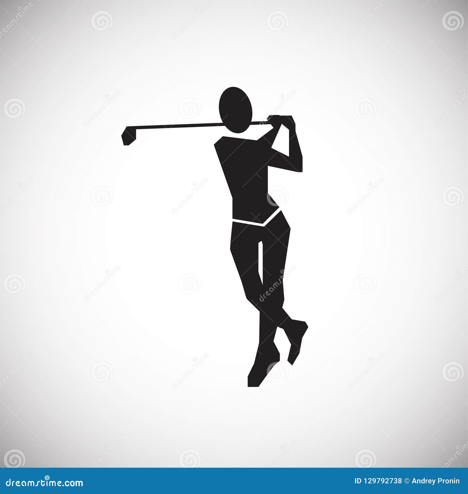 Golf Player on White Background Stock Vector - Illustration of icon ...