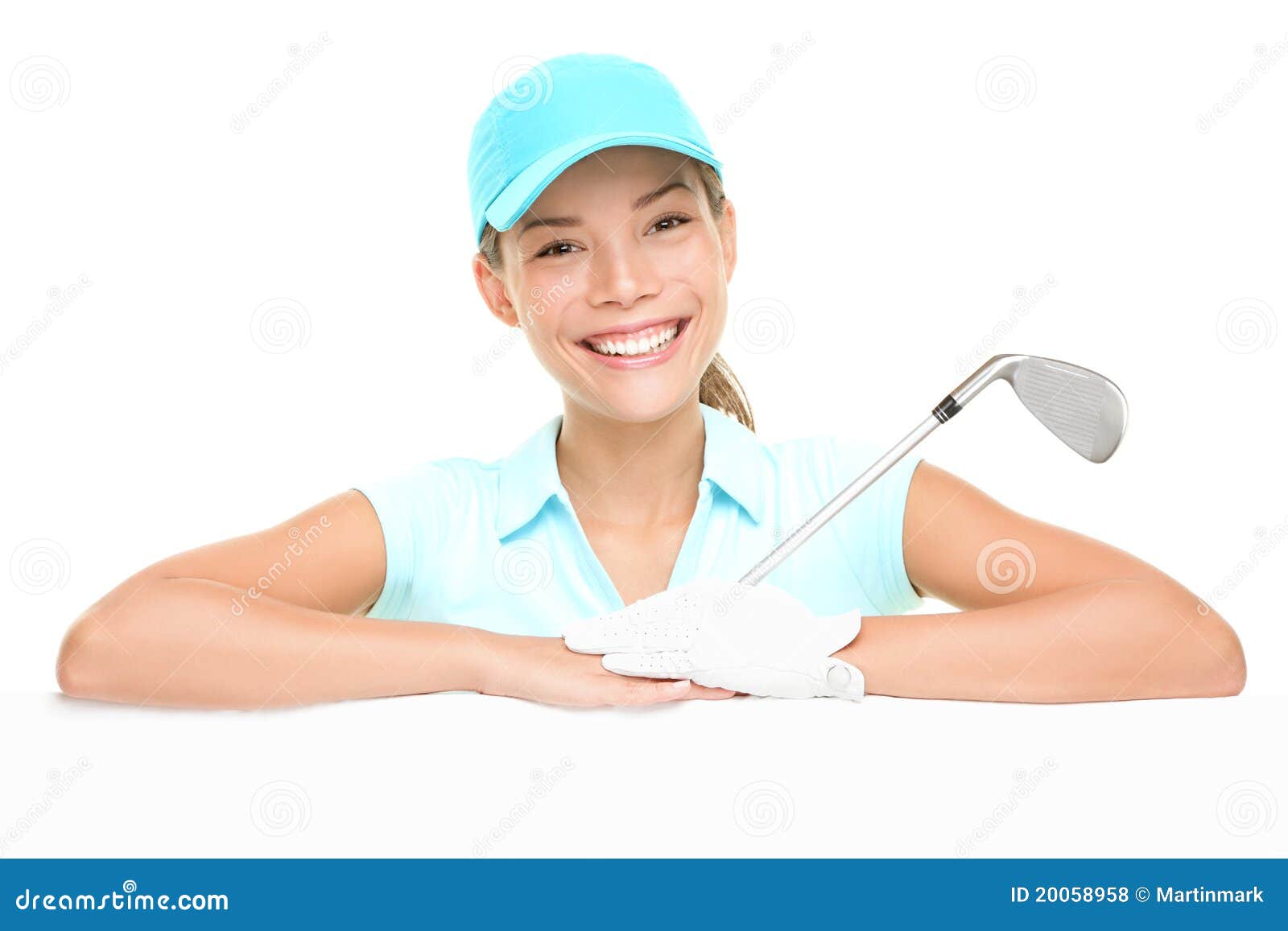 Golf Player - Woman Showing Sign Stock Photo - Image of display ...