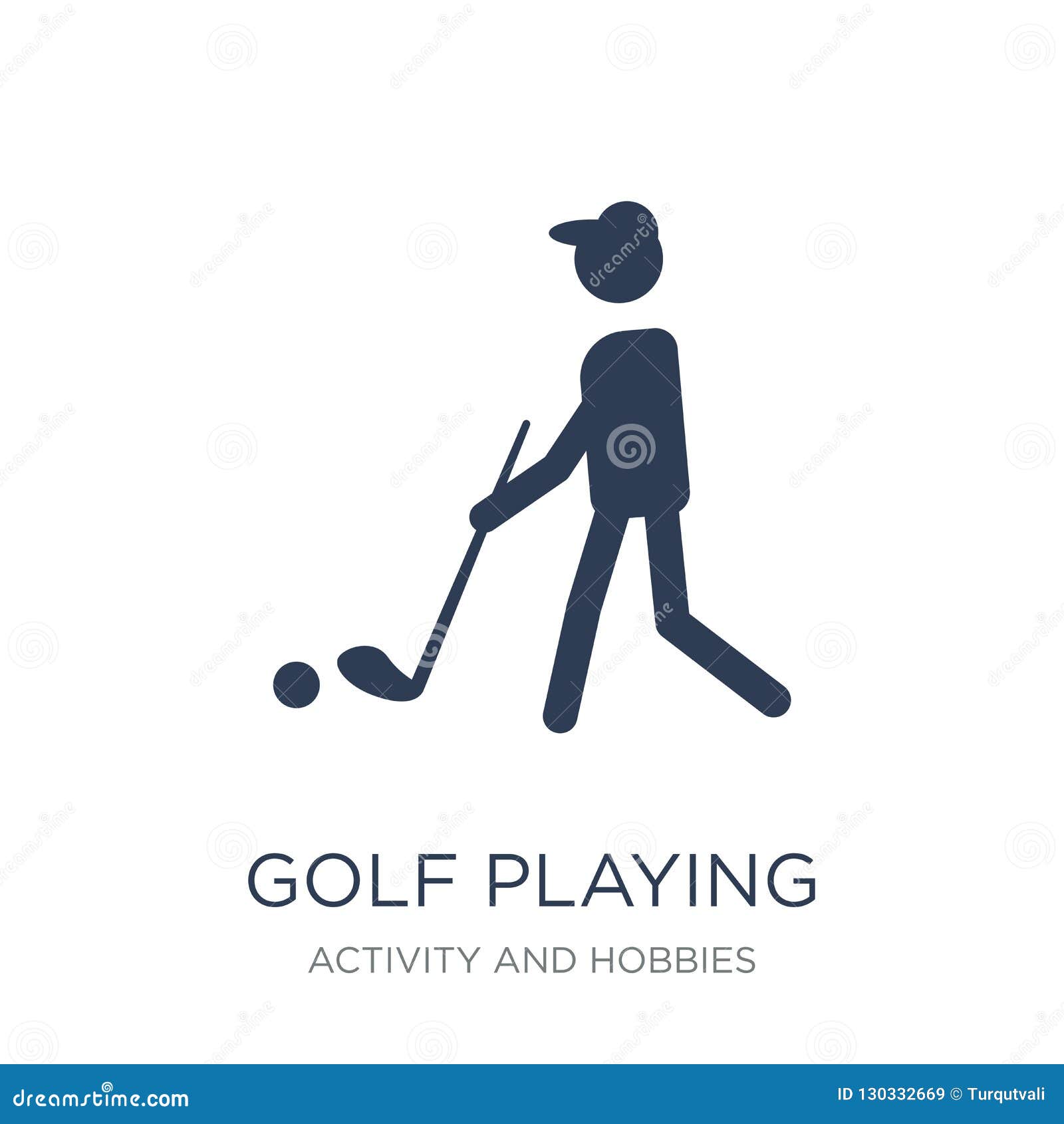 Golf Playing Icon. Trendy Flat Vector Golf Playing Icon on White Stock ...