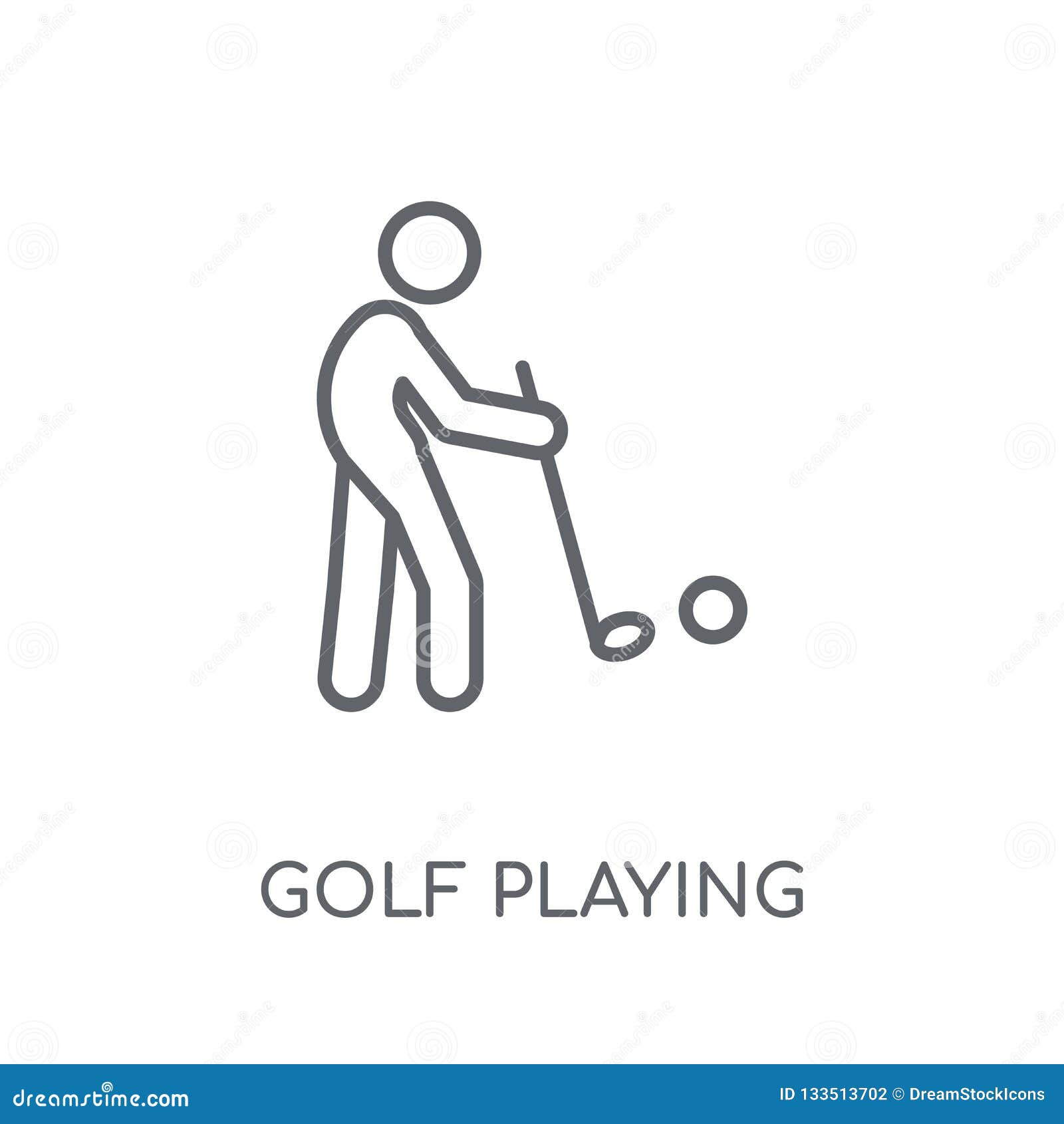 Golf Playing Linear Icon. Modern Outline Golf Playing Logo Conce Stock ...