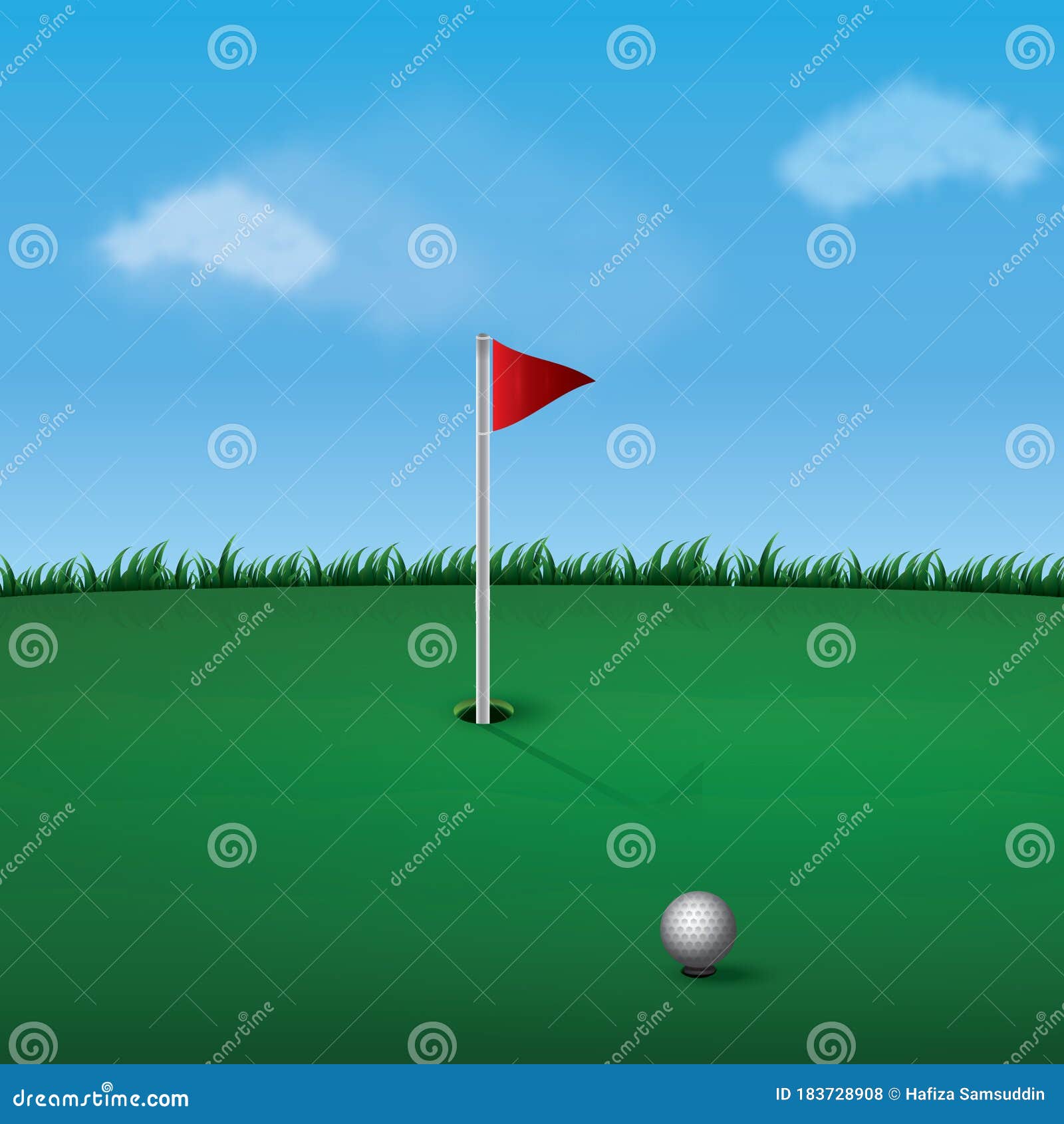 A golf pole illustration. stock illustration. Illustration of flag ...