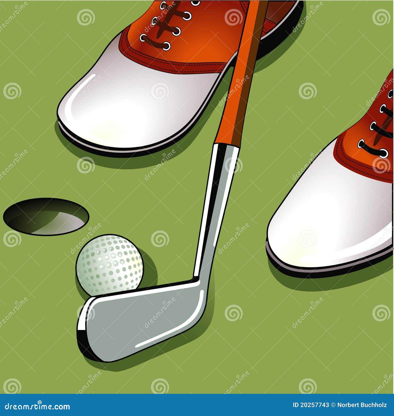 Golf putting stock vector. Illustration of sport, swing - 20257743