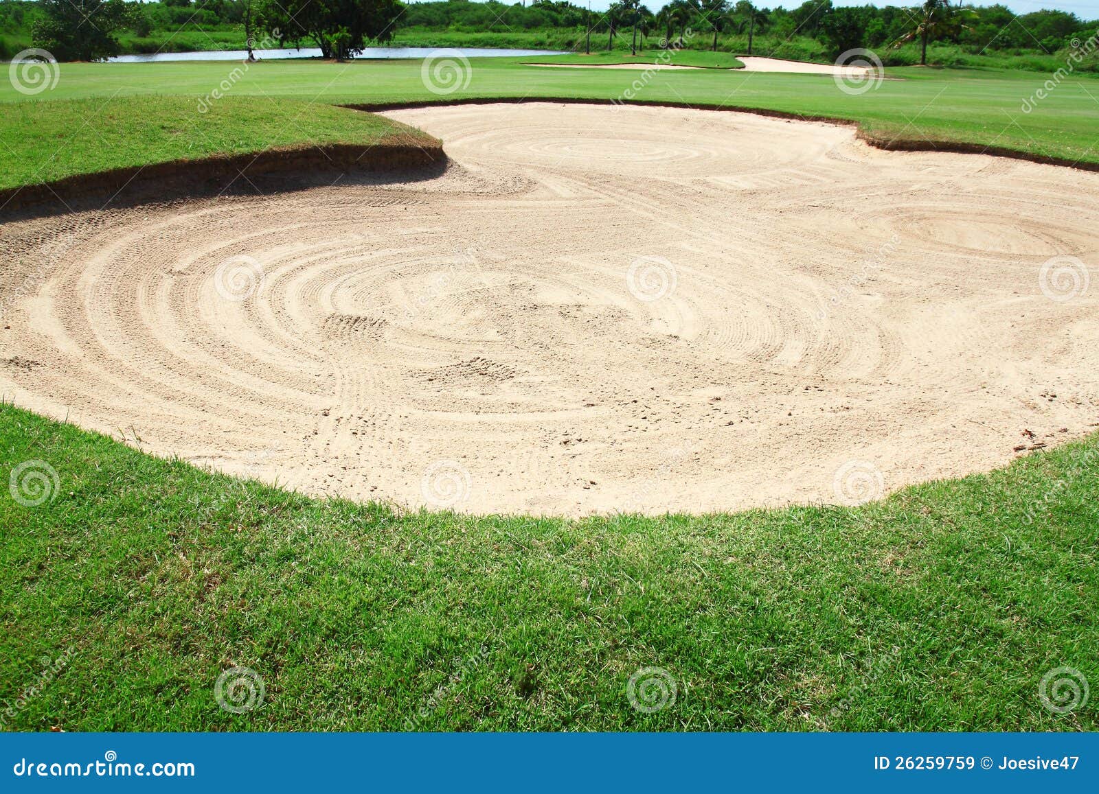Golf: Sand Trap on the Green Grass Stock Image - Image of leisure, club ...