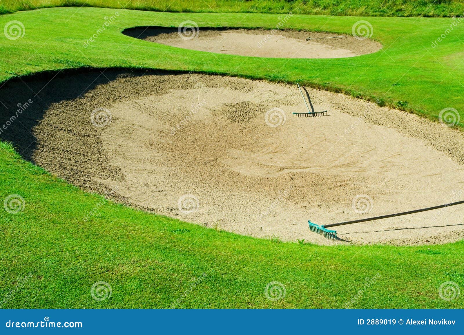 Golf sand traps stock image. Image of field, country, recreation - 2889019