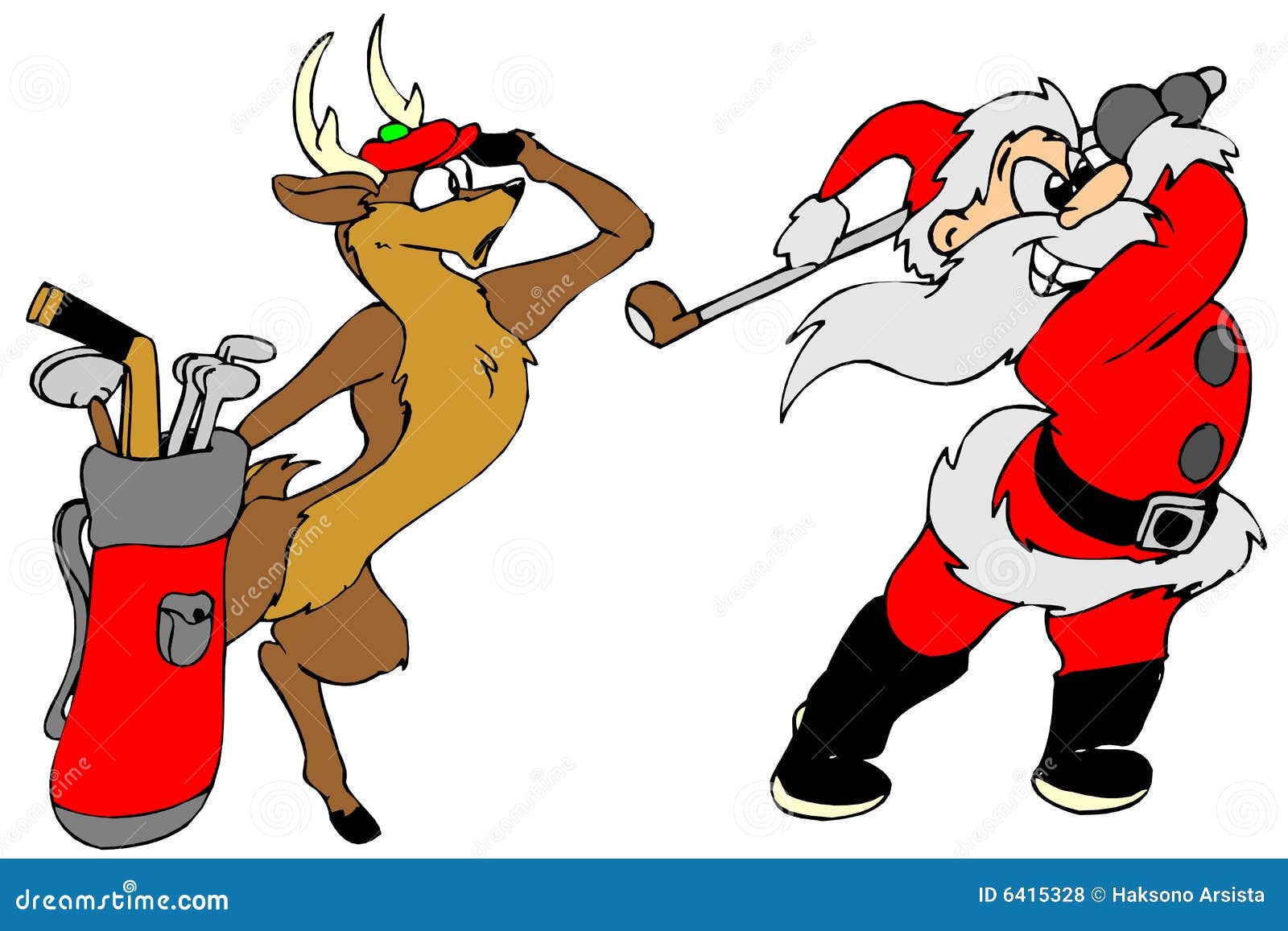 Golf santa stock illustrationer. Illustration av tecken - 6415328
