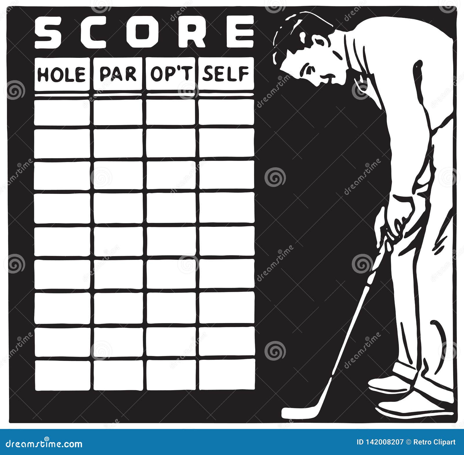Score Card 0. Number Table. Digit Rating On A Scorecard Cartoon Vector ...