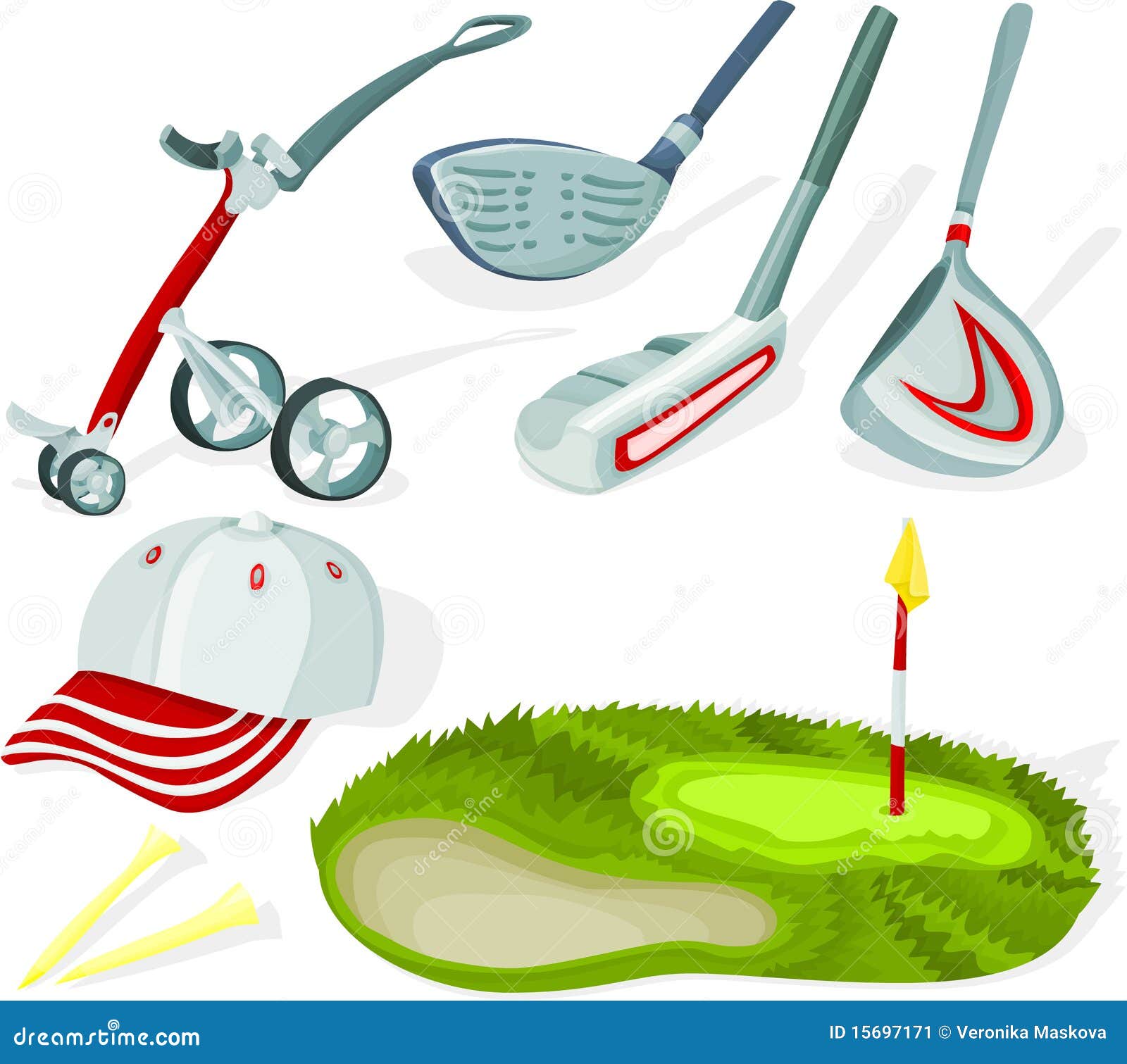 Golf set 02 stock vector. Illustration of golfer, recreation - 15697171