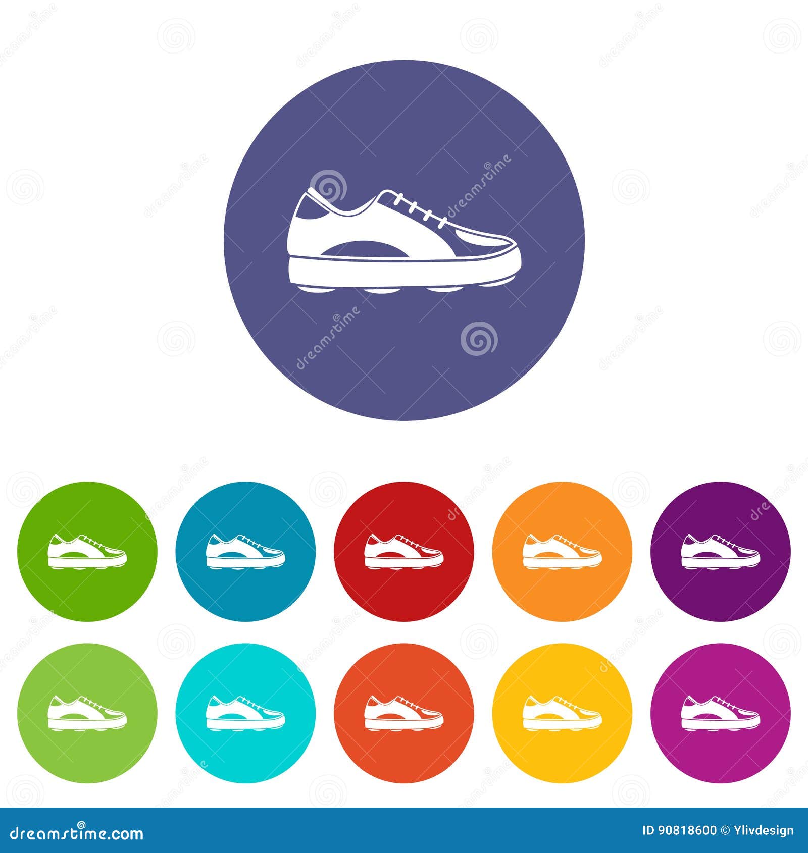 Golf Shoe Icons Set Flat Vector Stock Vector - Illustration of putting ...