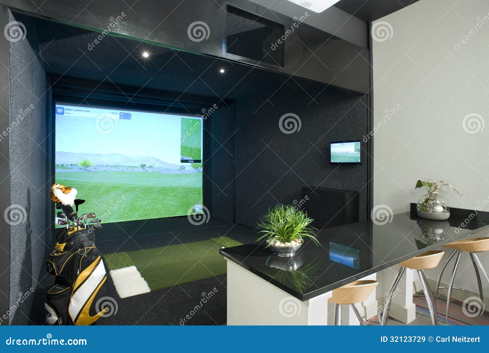 Golf Simulator stock image. Image of rich, virtual, club - 32123729